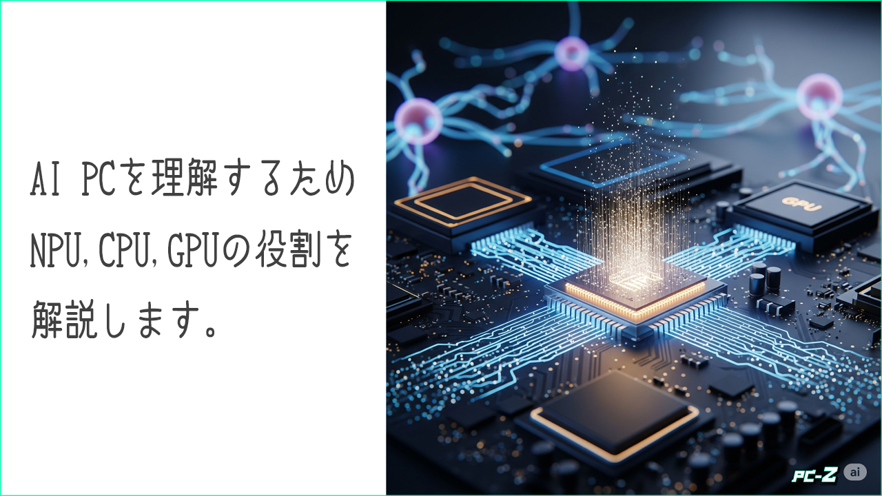 話題のAI PCを理解したい！ NPUとは？CPU/GPUとの違いからAI処理の役割まで徹底解説 - PC-Z